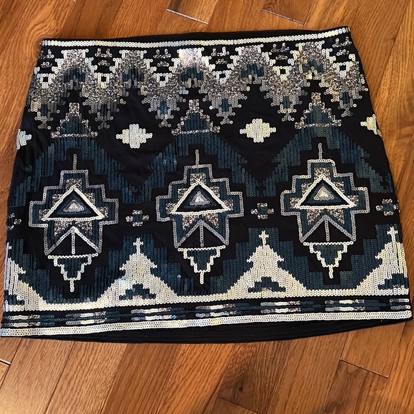 Express | Skirts | Womens Express Aztec Sequin Mini Skirt | Poshmark